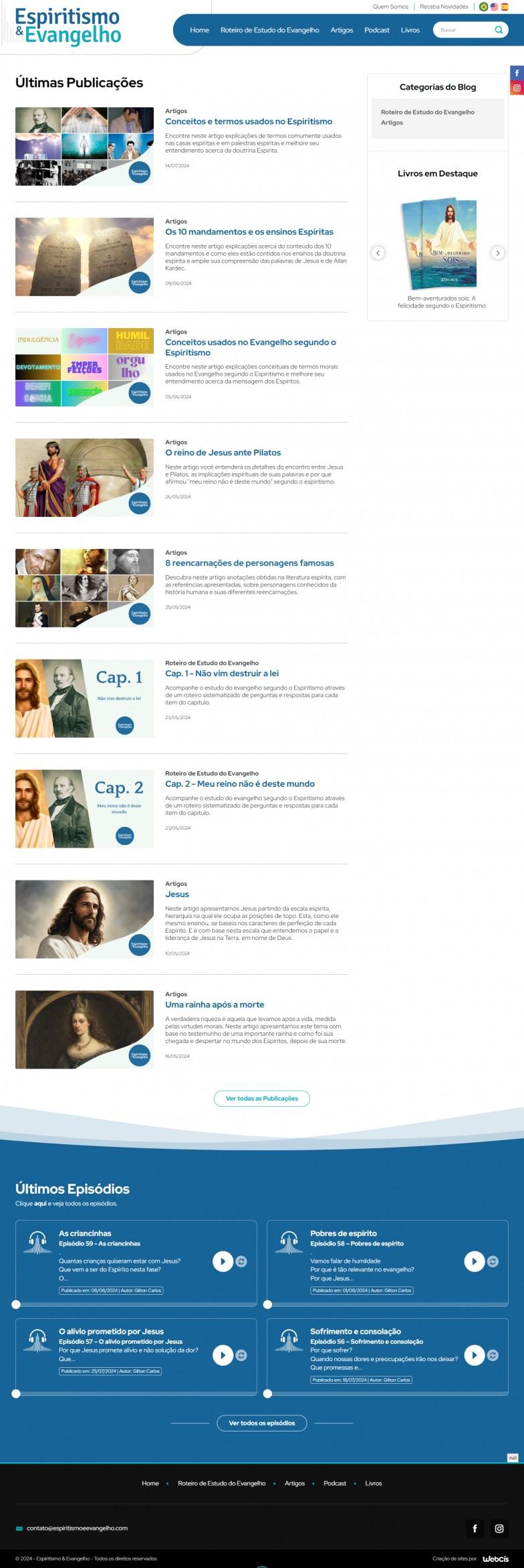 Espiritismo e Evangelho - Estudo do Evangelho e Espiritismo com WebCIS